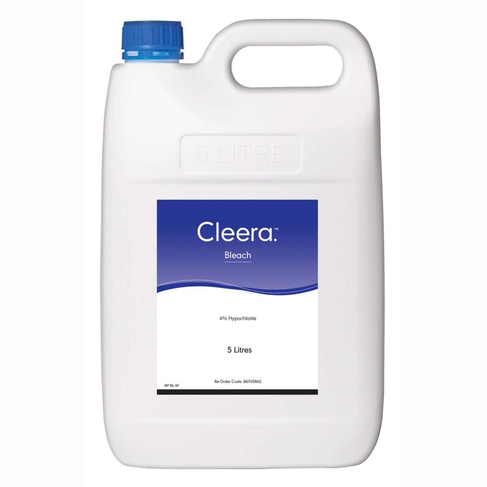 Cleera 4% Hypochlorite Bleach 5L Cleera — Hillcock Industrial
