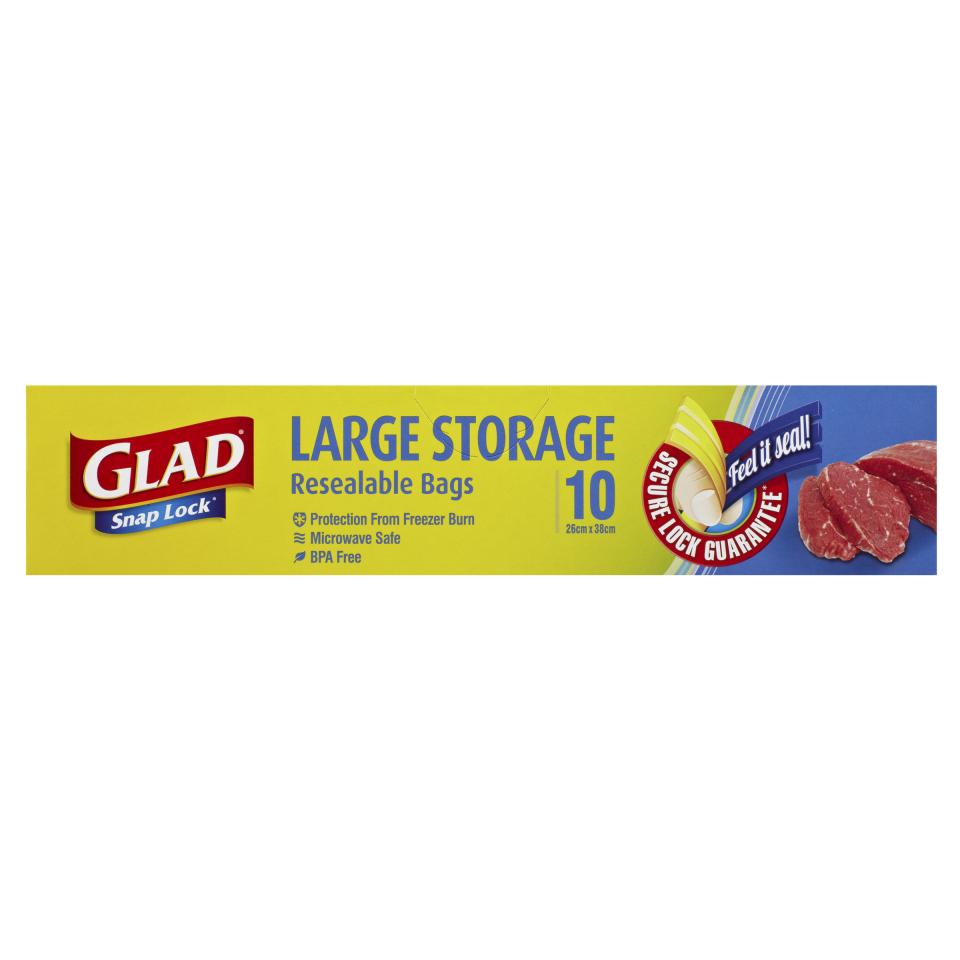 Glad FSSL10/12C Snap Lock Reusable Bag Large Pack 10 Glad — Hillcock ...