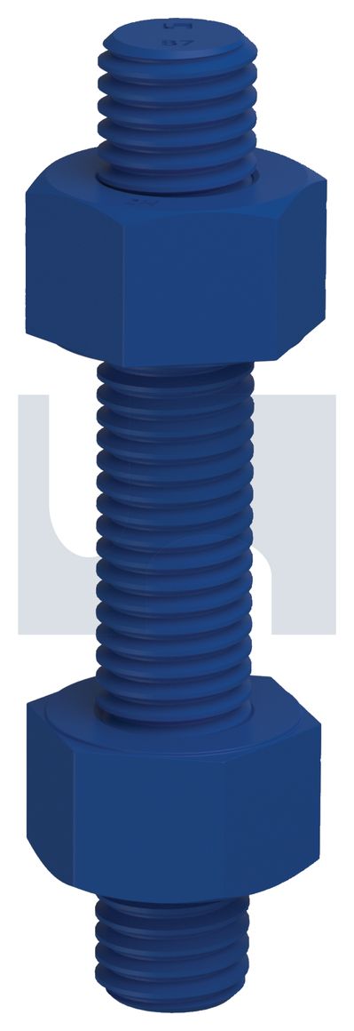 UN8 STUD BOLT & NUT KIT XYLAN BLUE ASTM A193 / A194 GR B7+2H 1-1/4 UN — Hillcock Industrial