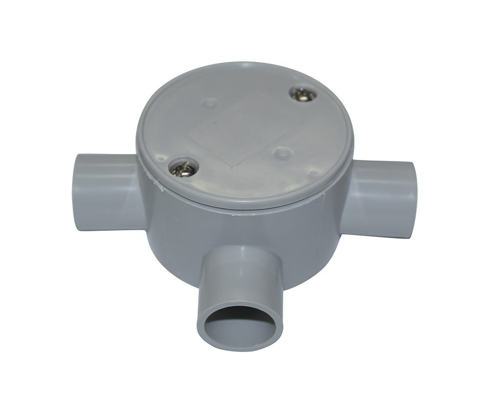 JUNCTION BOX SHALLOW 3 WAY ENTRY 25MM Box of 10 CABAC — Hillcock Industrial