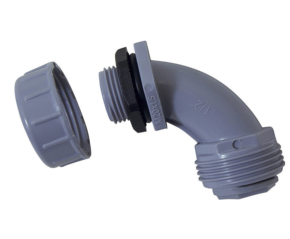 FITTING CNM 90DEG FIXED PVC M20 CABAC — Hillcock Industrial