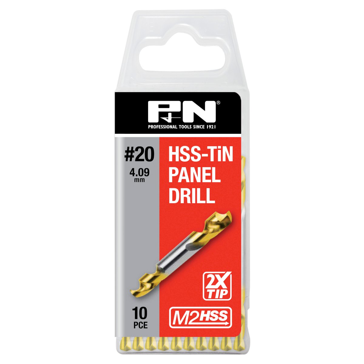 DRILL PANEL D/END HSS-TiN #20 (4.09MM) 10PK P&N P&N — Hillcock Industrial