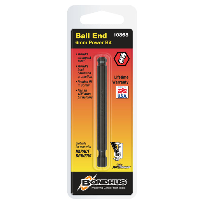 BONDHUS 6MM BALL END POWER BIT 3" (76MM) BONDHUS — Hillcock Industrial
