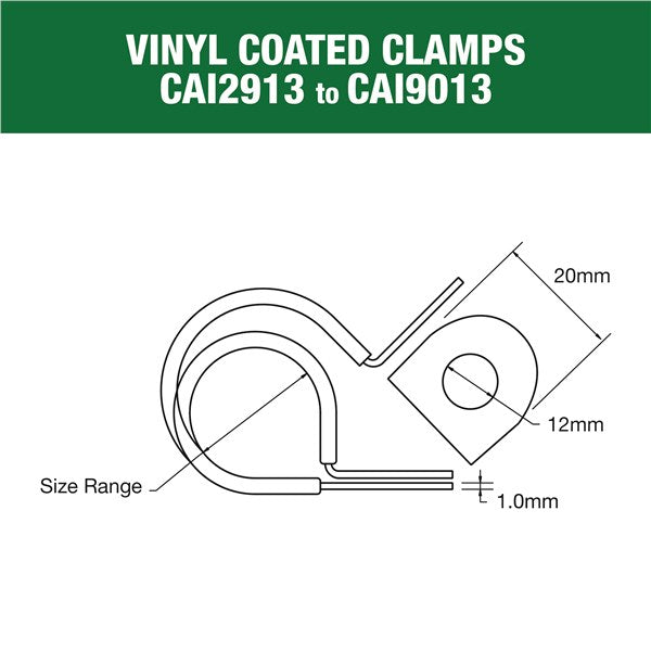 TRIDON VINYL COATED CLAMP 46MM (500PK) TRIDON — Hillcock Industrial