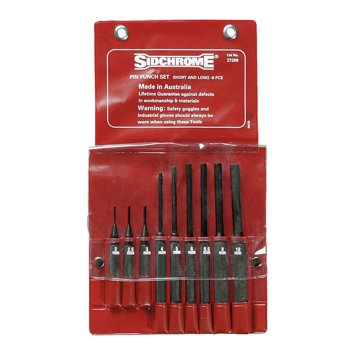 9Pc Pin Punch Set Long & Short Sidchrome HT&S — Hillcock Industrial