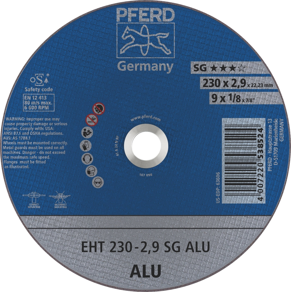 Flat Cut-Off Wheel PREMIUM - ALUMINIUM EHT 230-2.9 A 24 N SG-ALU PFE ...
