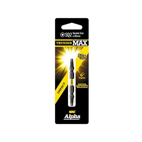 ThunderMax SQ2 x 65mm Impact Power Bit D/Ended Carded Alpha — Hillcock ...